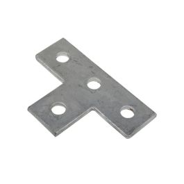 Flat 4 Hole Steel Plate T Bar BZP Finish